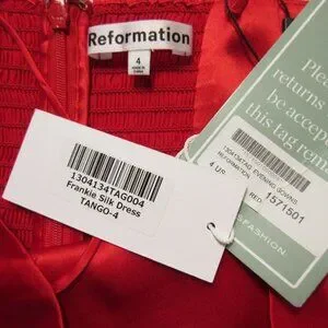 Reformation | Dresses | Nwt Reformation Frankie In Tango Red Silk Satin ...